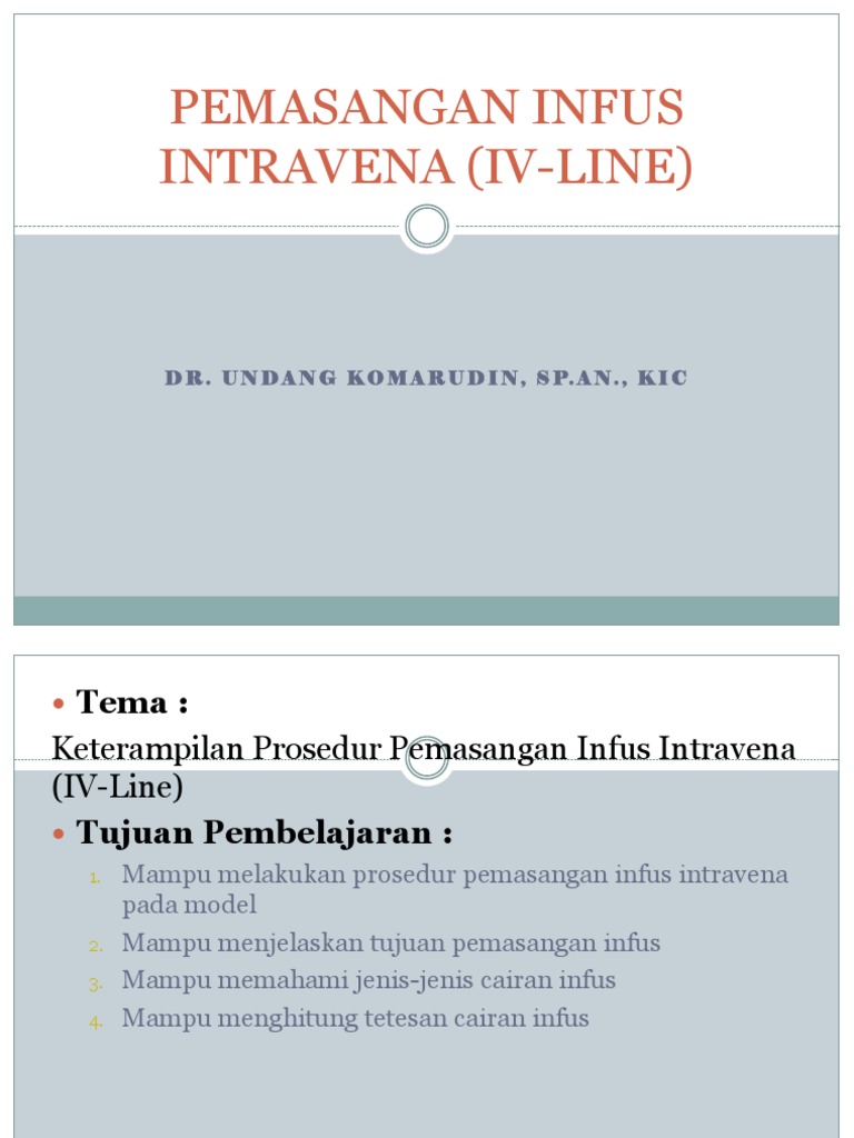 Pemasangan Infus Intravena (IV-line) | PDF