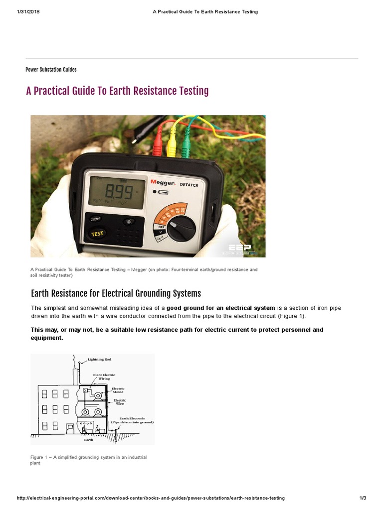A Practical Guide To Earth Resistance Testing | PDF | Electrical ...
