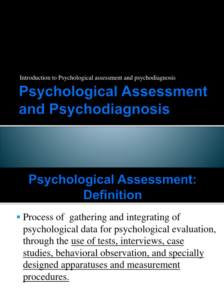 Introduction To Psychological Assessment and Psychodiagnosis | PDF ...