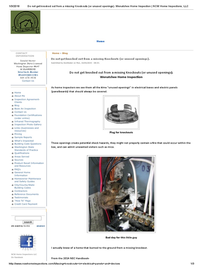 Do Not Get Knocked Out From A Missing Knockouts (Or Unused Openings) | PDF