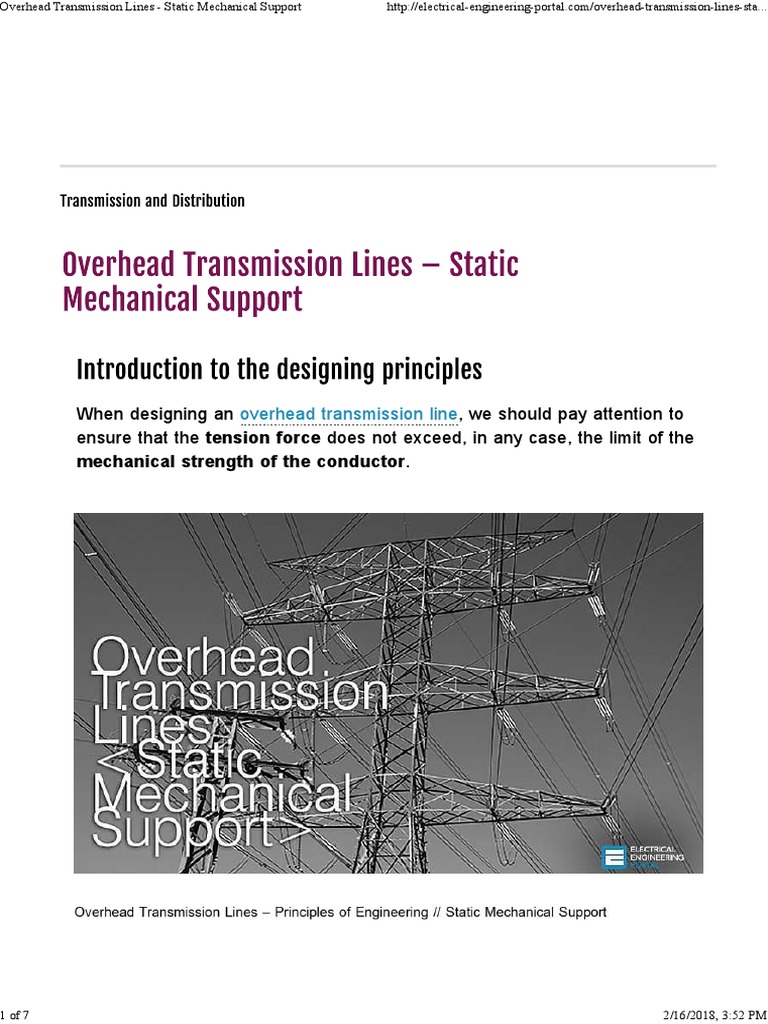 Overhead Transmission Line Design Factors | PDF | Wind Power | Electric ...