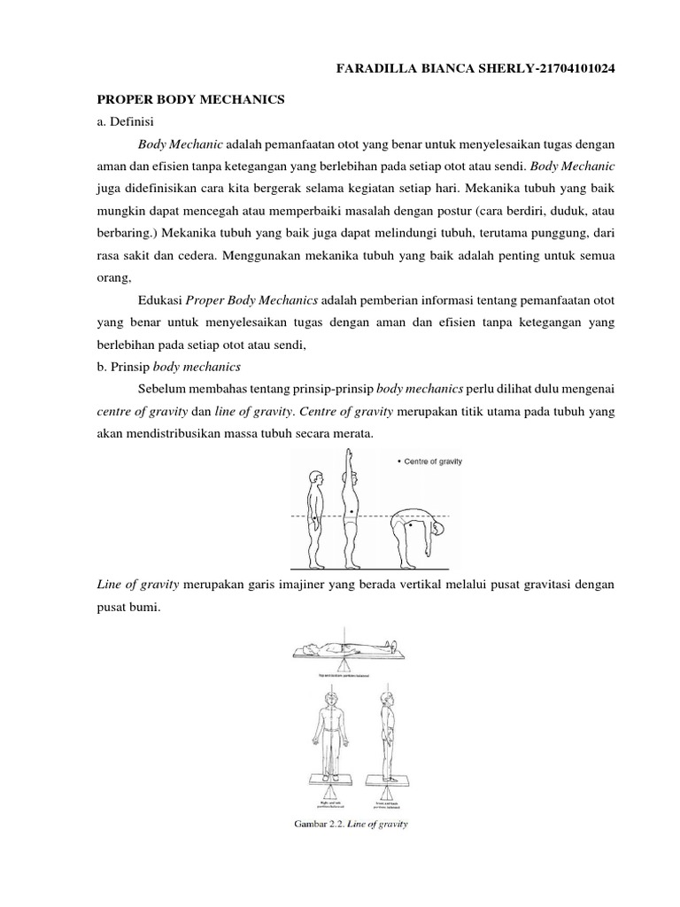 Proper Body Mechanics | PDF