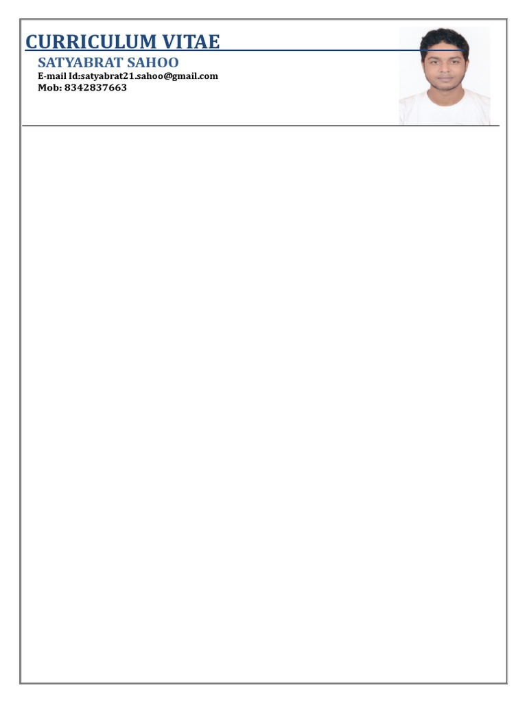 Curriculum Vitae: Satyabrat Sahoo | PDF