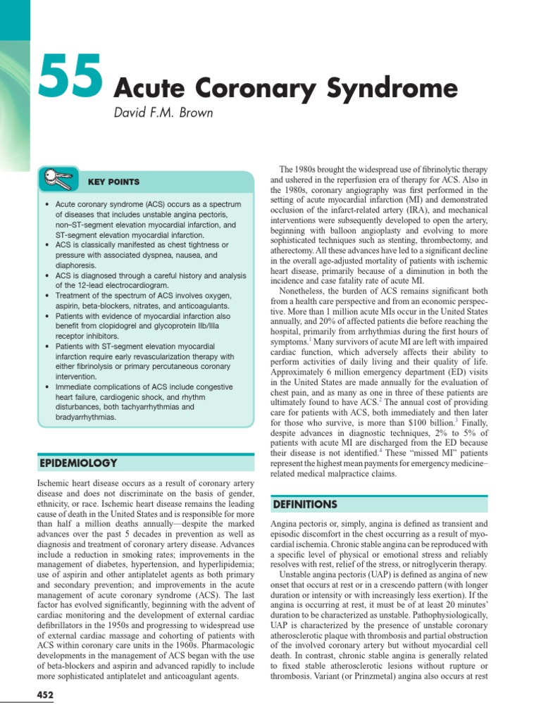 Acute Coronary Syndrome | PDF | Myocardial Infarction | Electrocardiography
