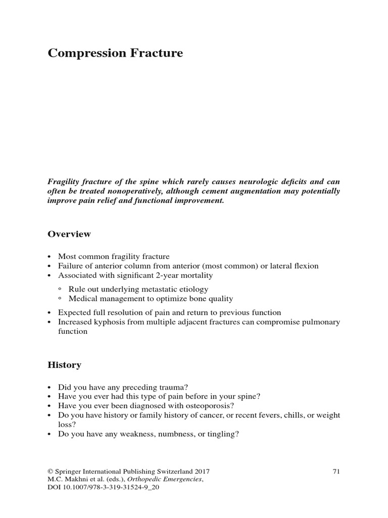 Compression Fracture PDF | PDF | Osteoporosis | Musculoskeletal Disorders