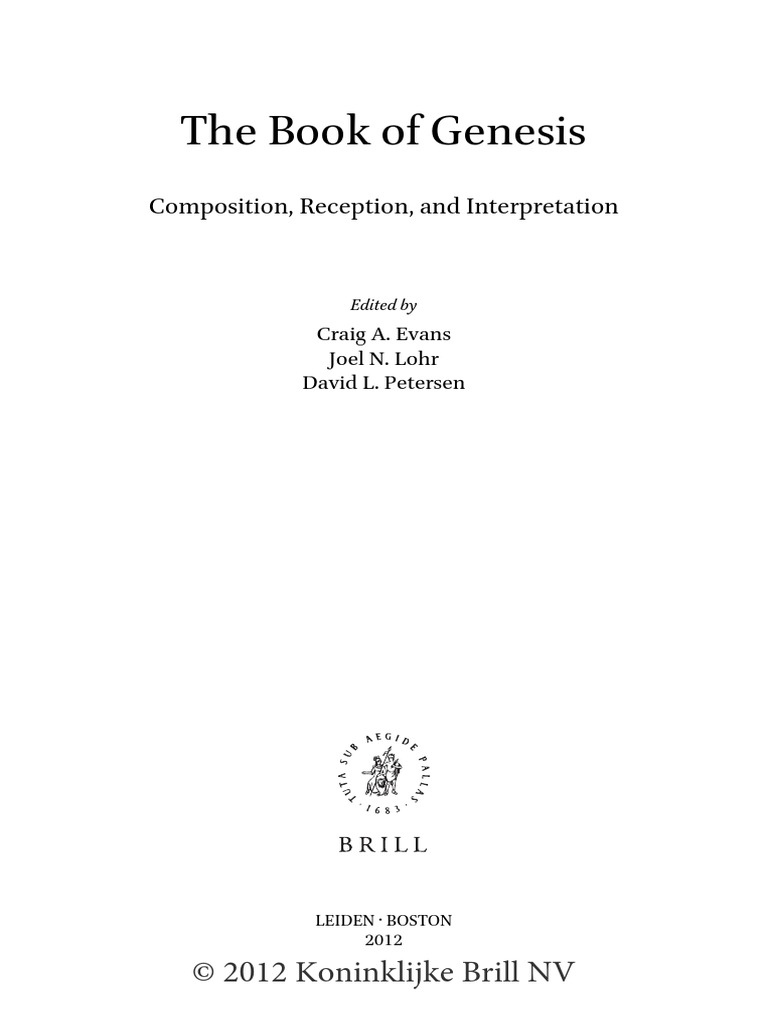 The Book of Genesis: Composition, Reception, and Interpretation | PDF ...