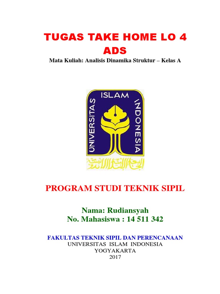 Tugas Take Home Lo 4 ADS: Program Studi Teknik Sipil | PDF