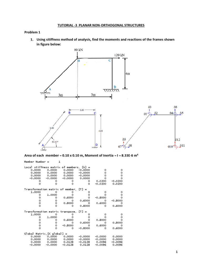 Using Sitiffness Method of Analysis, Find The Moments and Reactions of ...