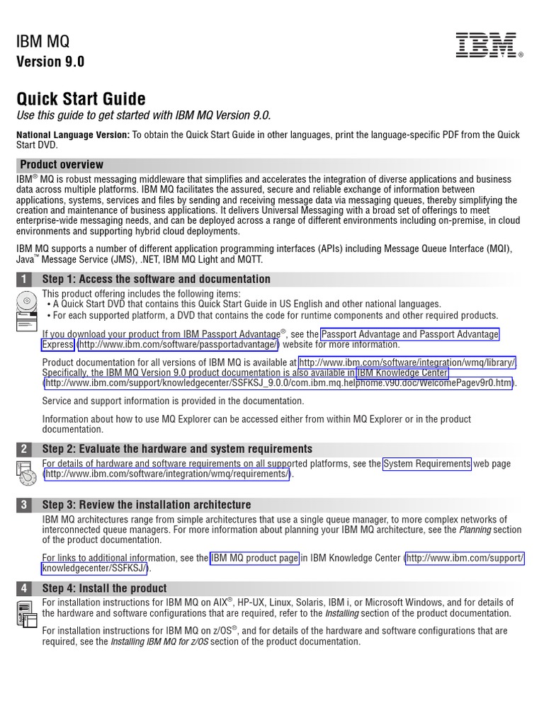 Quick Start Guide: Ibm MQ | Download Free PDF | Software Engineering ...
