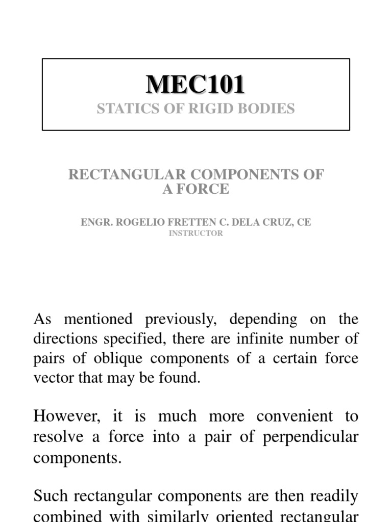 Rectangular Force Components Explained | PDF | Euclidean Vector ...