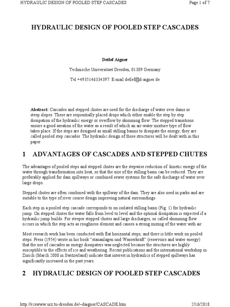 Cascade | PDF | Spillway | Classical Mechanics