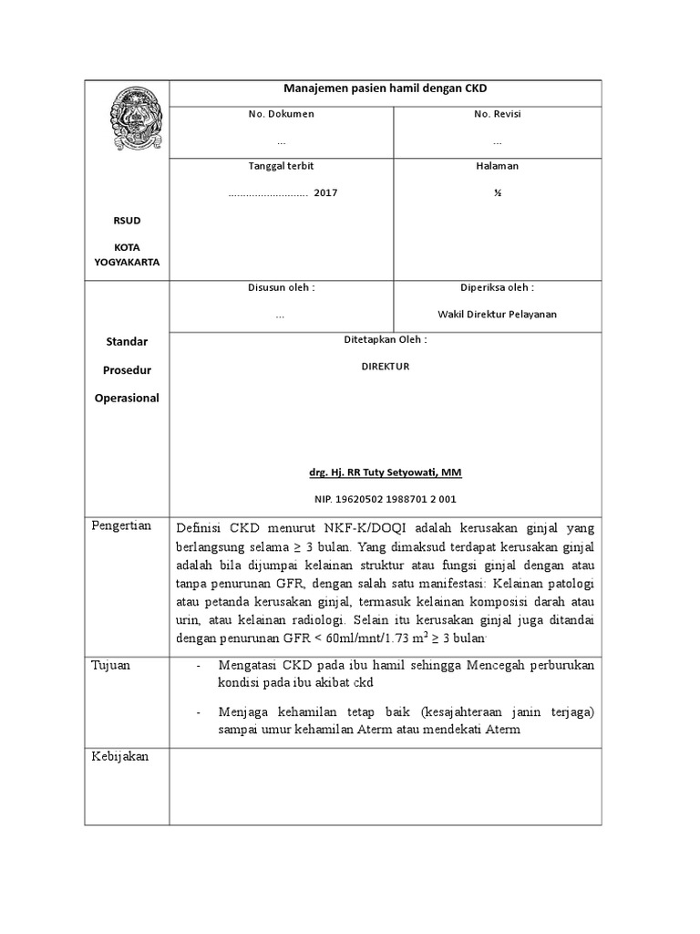 Form Sop CKD | PDF