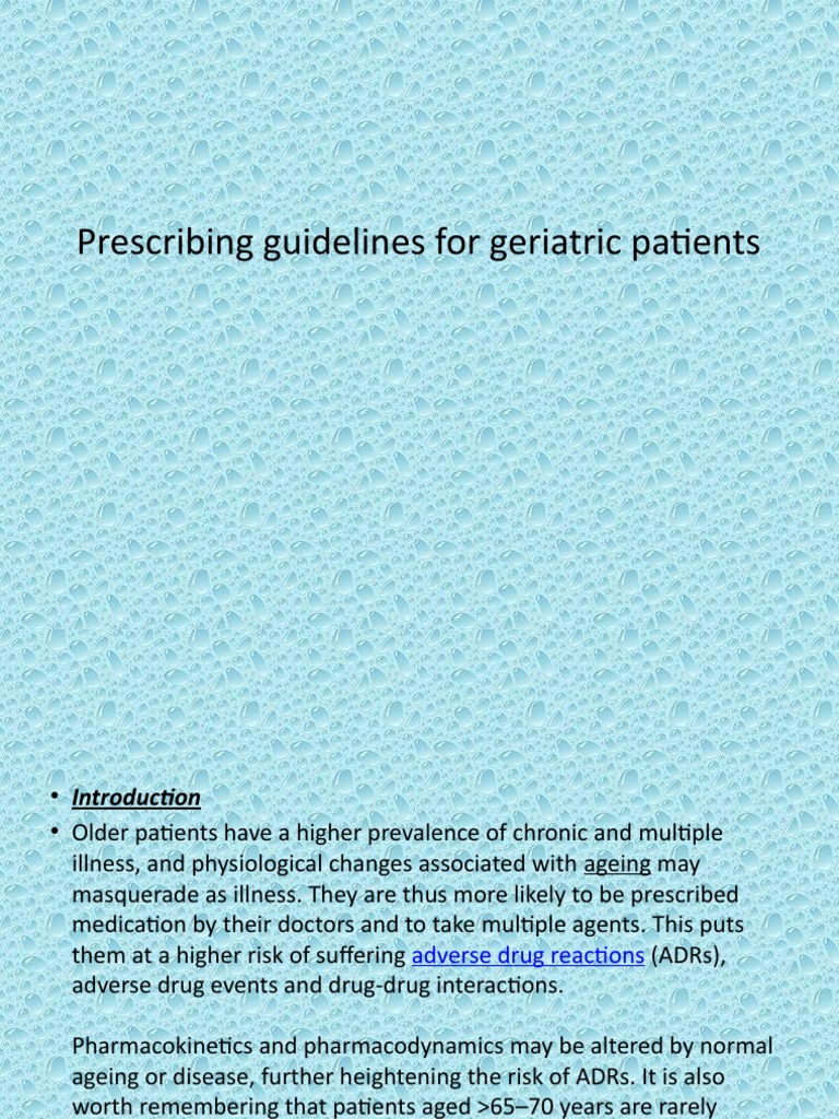 Prescribing Guidelines For Geriatric Patients | PDF | Nonsteroidal Anti ...