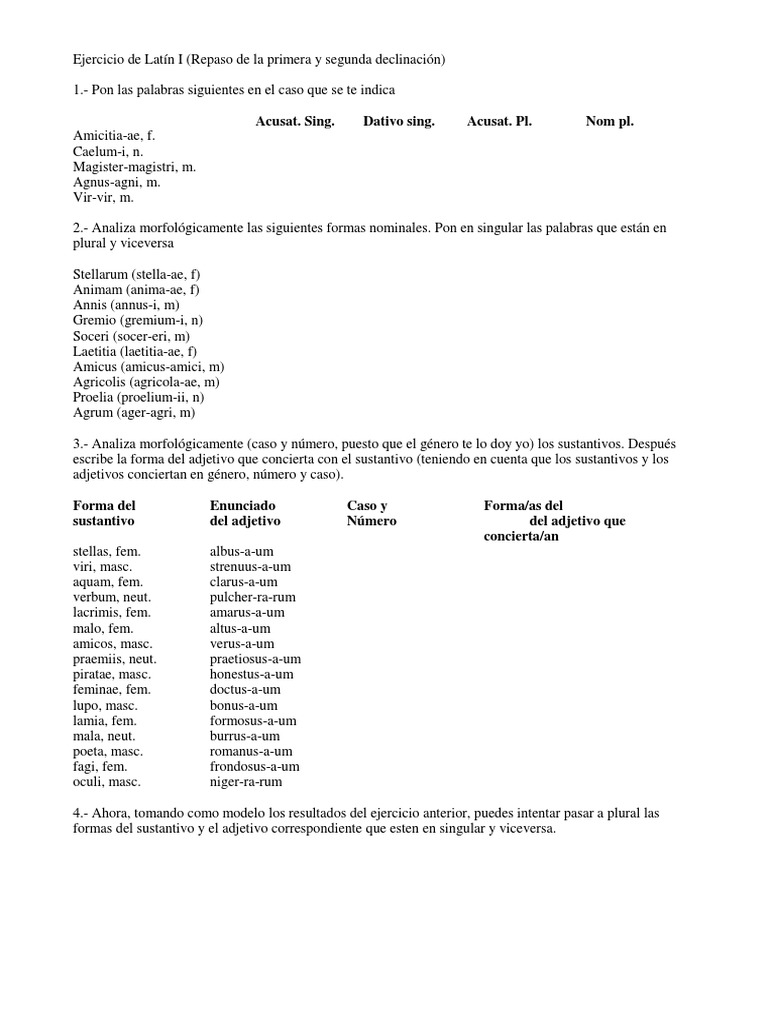 1- Ejercicio de Latín I (Repaso de la primera y segunda declinación).pdf
