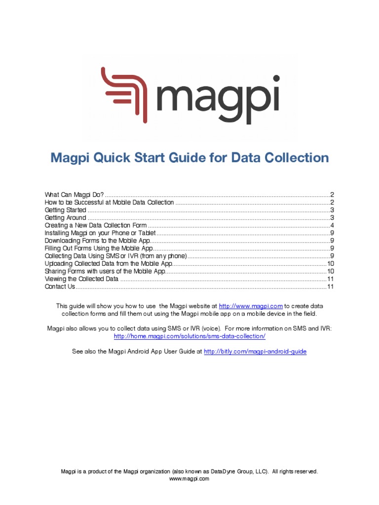 Magpi Quick Start Guide | PDF | Mobile App | Ios