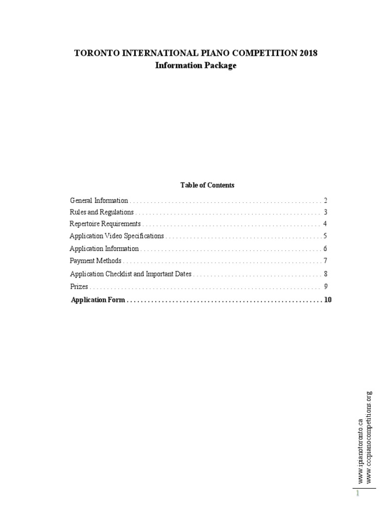 Tip C 2018 Info and App Package | PDF | Concerto | Credit Card