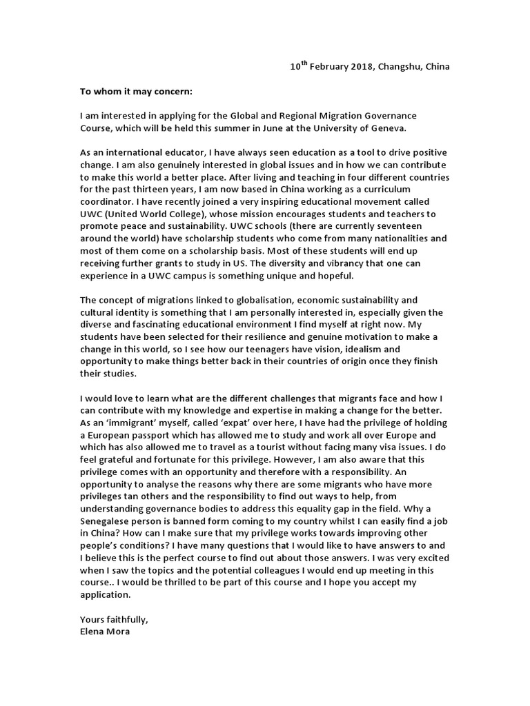 Mora Elena Letter of Motivation Regional and Global Migration ...