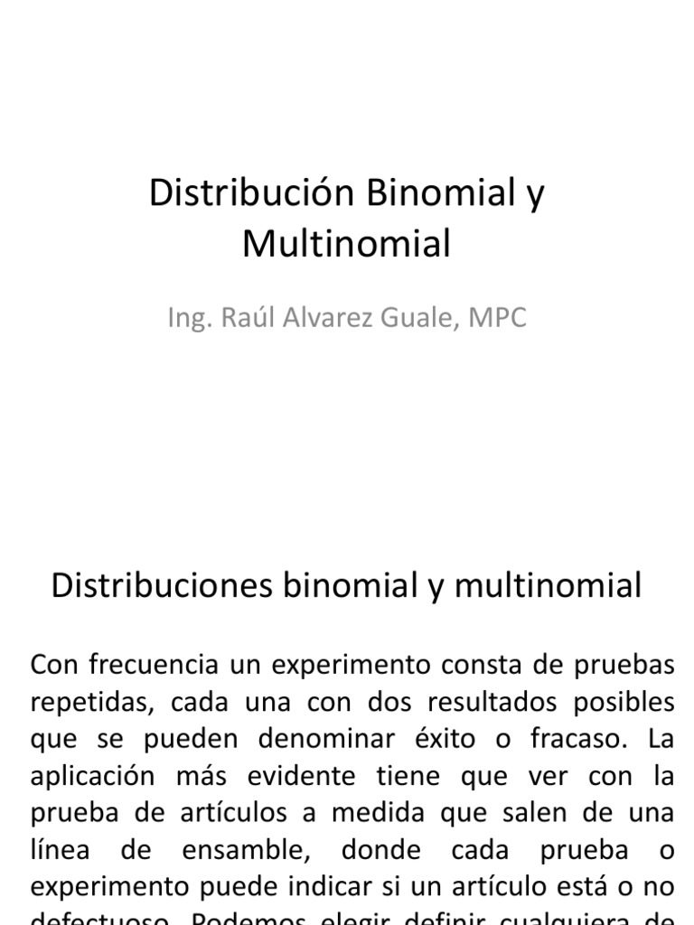 Distribución Binomial y Multinomial | PDF | Probabilidad | Matemáticas Aplicadas