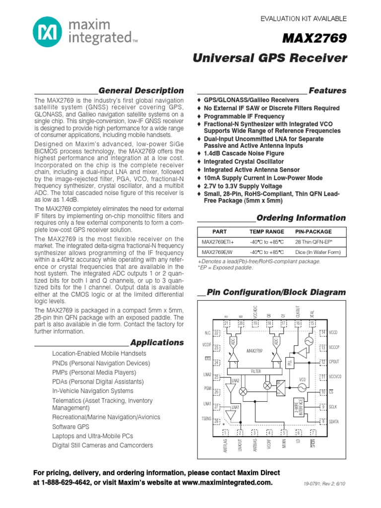 Max 2769 | Download Free PDF | Bandwidth (Signal Processing) | Analog ...