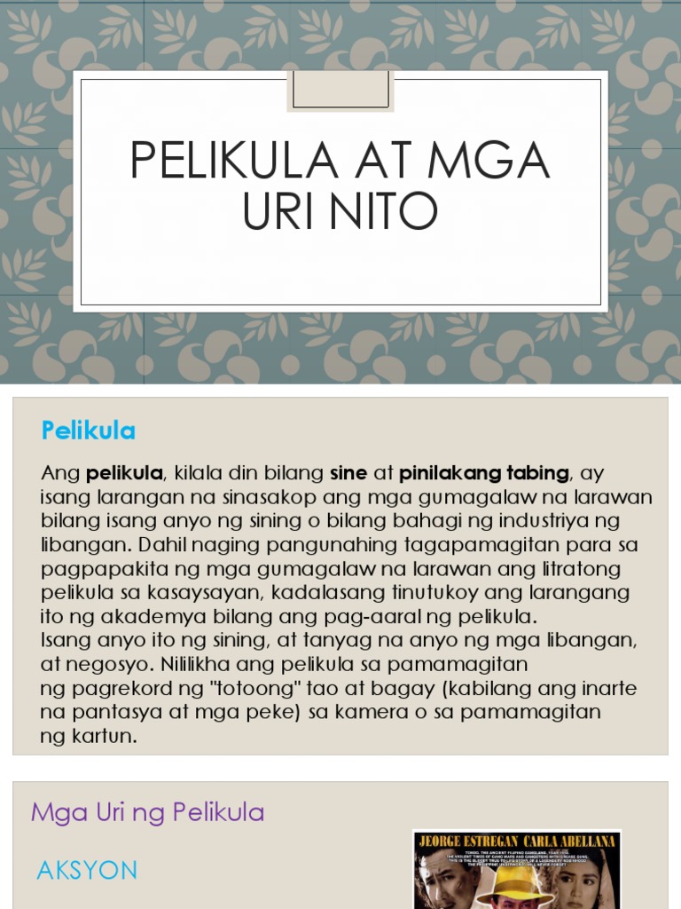 Pelikula at Mga Uri Nito | PDF