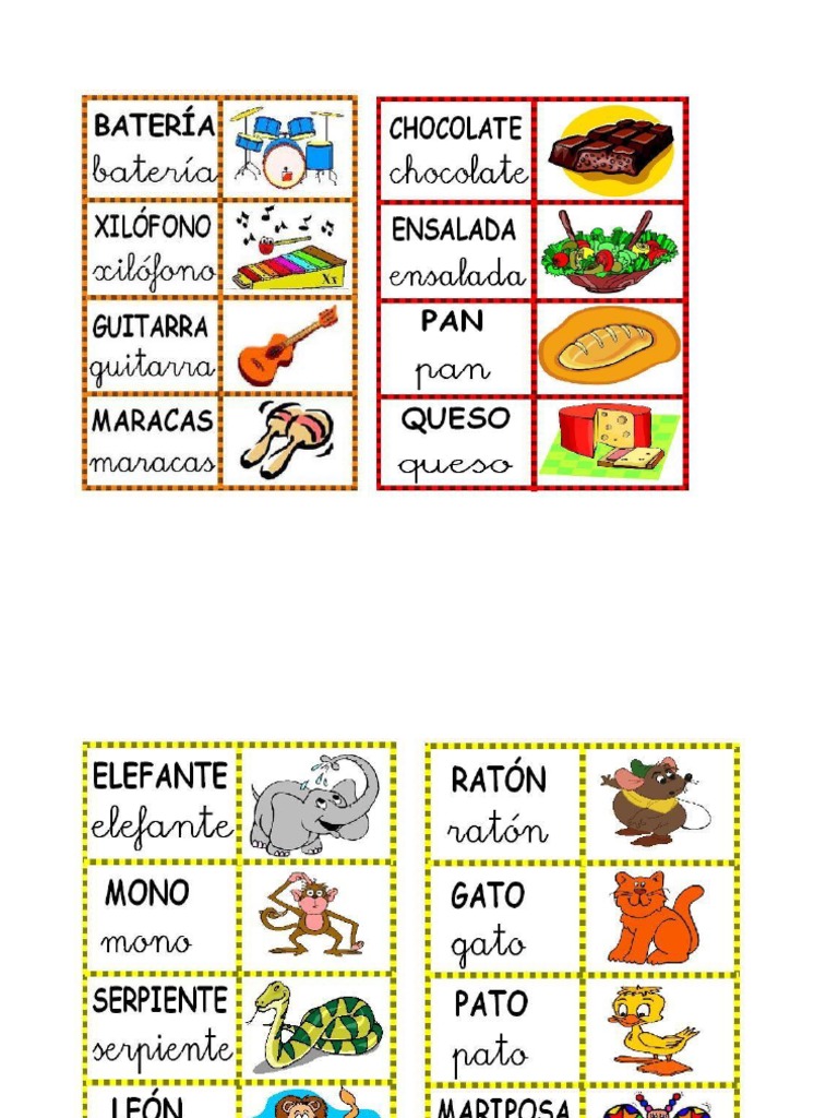 Memorama de Palabras e Imagenes Aprendo a Leer