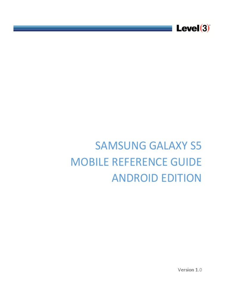 Samsung Galaxy S5 Mobile Reference Guide Android Edition | PDF