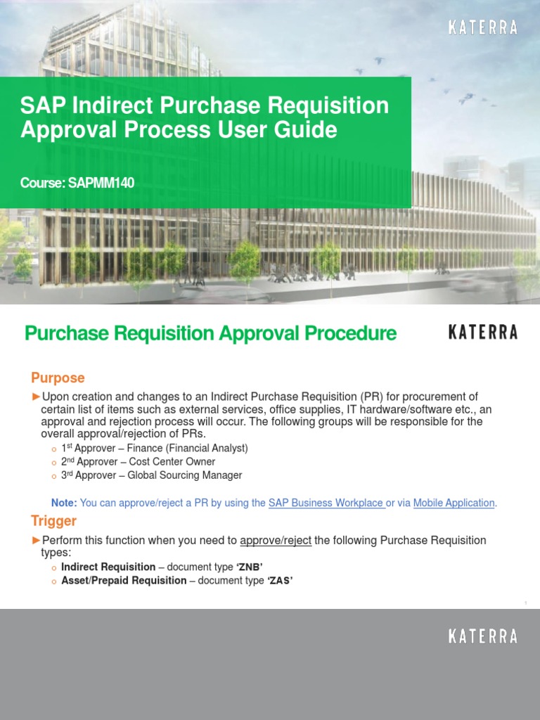 SAPMM150 - SAP Indirect Purchase Requisition Approval User Guide | PDF ...