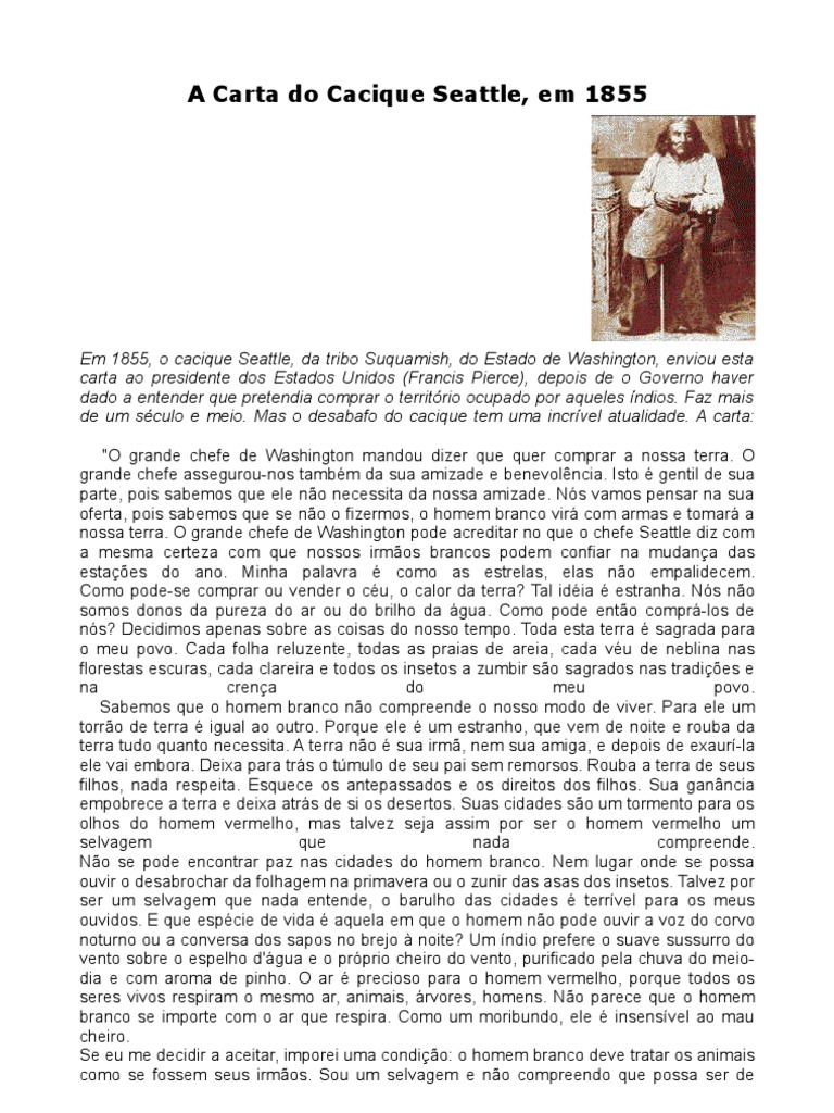 Carta Indio Seattle | PDF | Terra | Amor