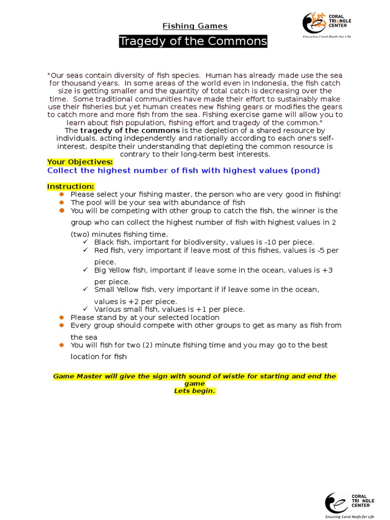 Tragedy of the Commons Fishing Game | PDF | Biodiversity | Fish