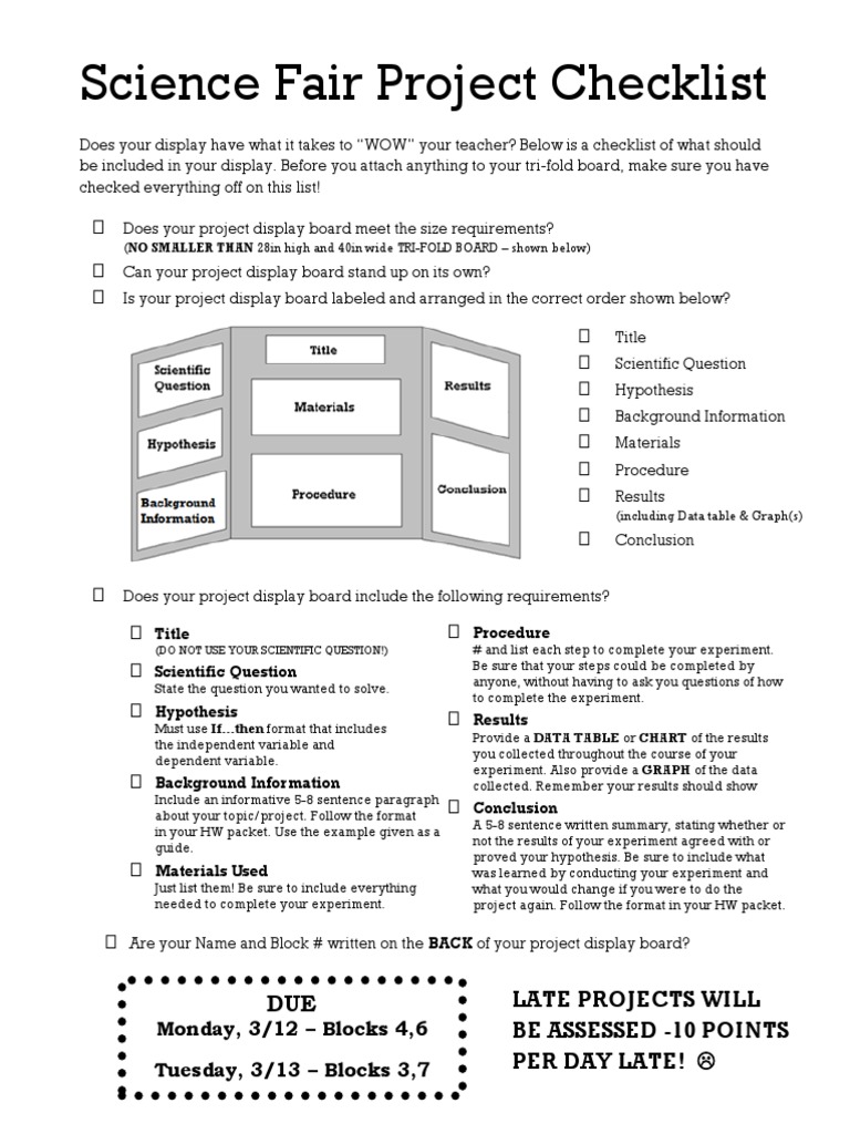 Science Fair Project - Checklist | Download Free PDF | Experiment ...