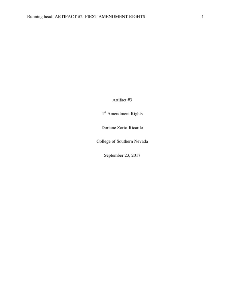 Edu 220 Artifact 2 | PDF | First Amendment To The United States ...