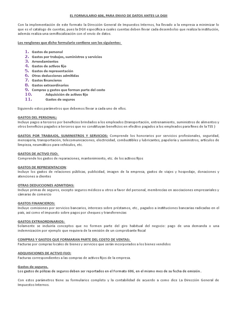 El Formulario 606 | PDF | Seguro | Beneficio (economía)