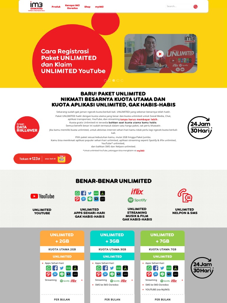 Paket Internet Unlimited Kuota Aplikasi Gak Habis-Habis | PDF