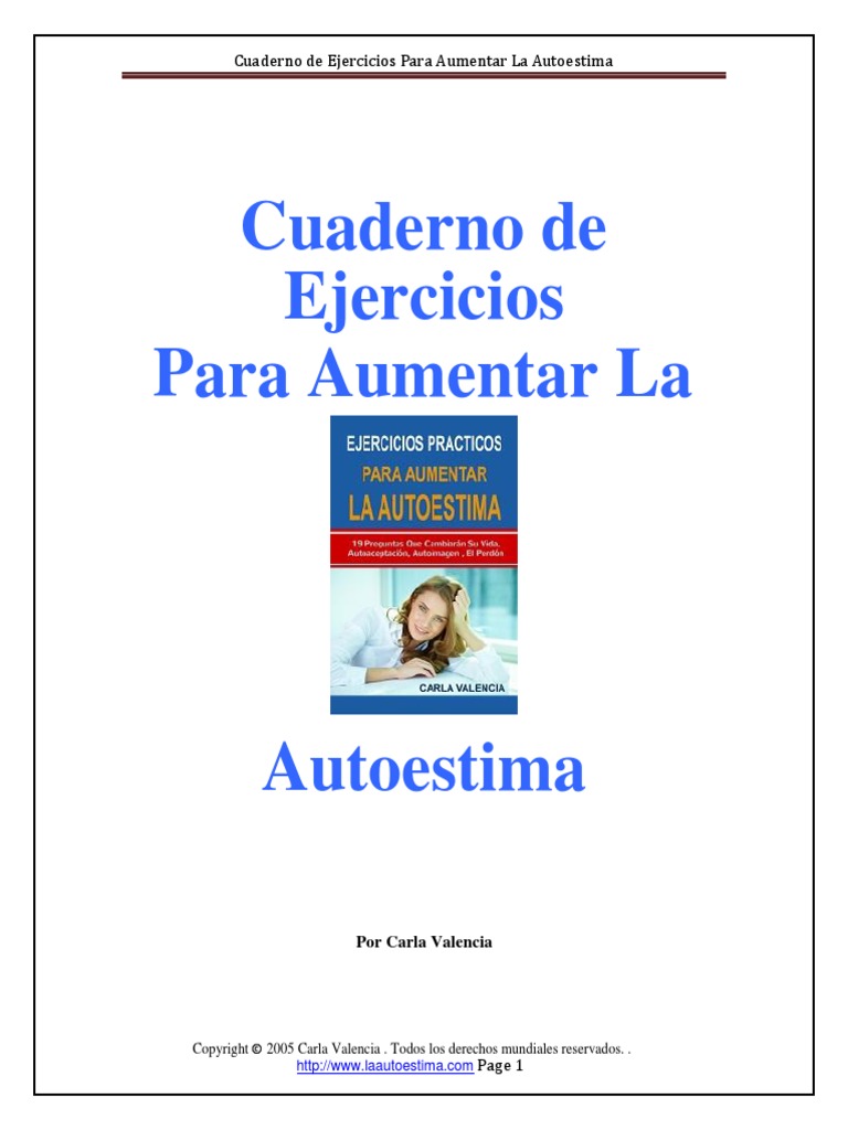 Cuaderno De Ejercicios Para Aumentar La Autoestima Preview Pdf