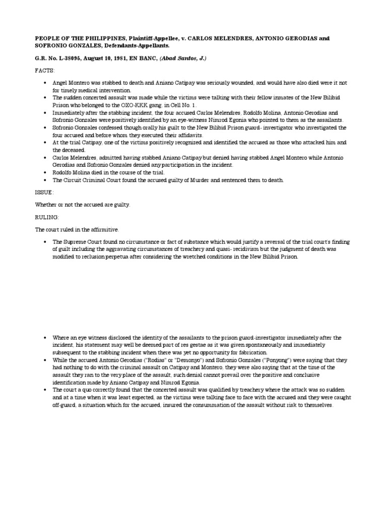 People V Gerodias (Rule 124) | PDF | Assault | Prison