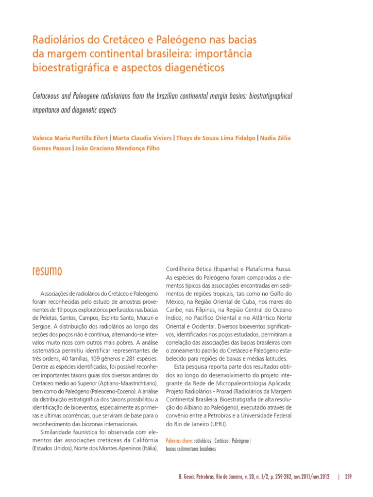 Radiolarios Cretace e Paleogeno PDF | PDF | Química | Ciências Físicas