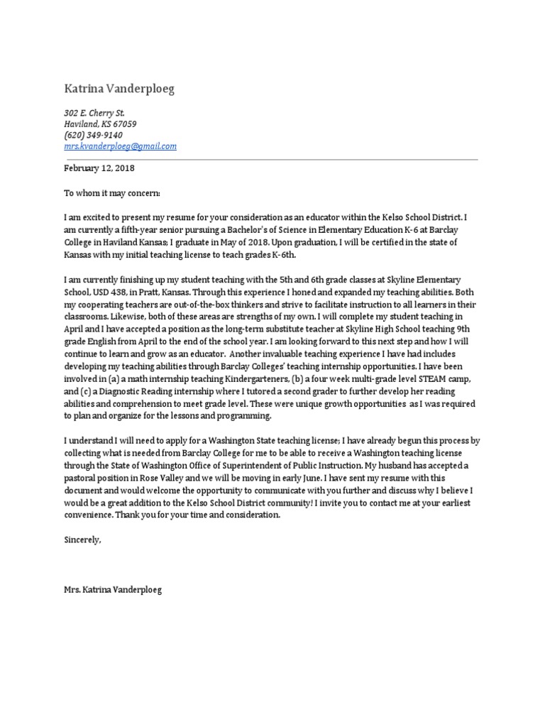 Updated Cover Letter | PDF