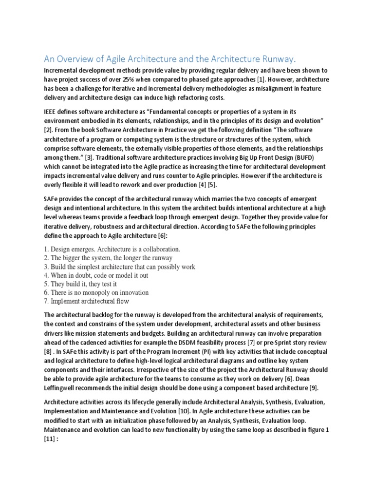 Overview of Agile Architecture and The Architecture Runway | PDF | Agile Software Development ...