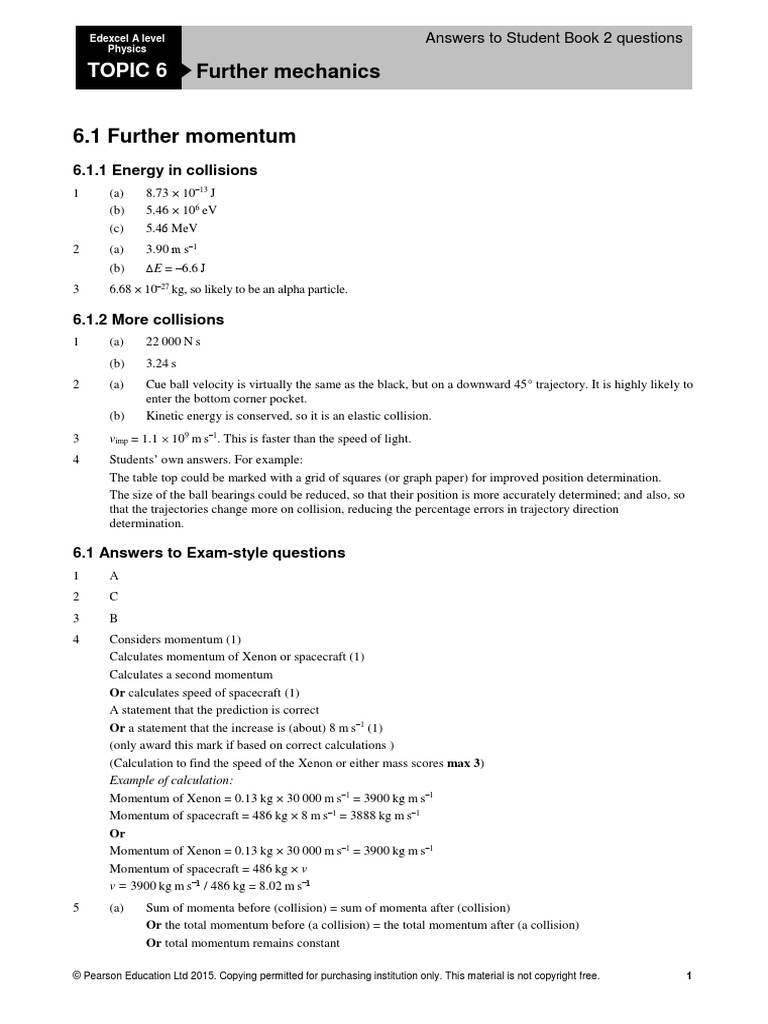 Edexcel A Level Bk2 Physics Answers FINAL PDF | PDF | Particle Accelerator | Momentum