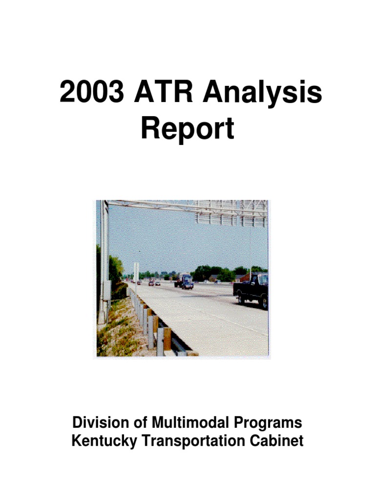 2003 ATR Analysis: Division of Multimodal Programs Kentucky ...