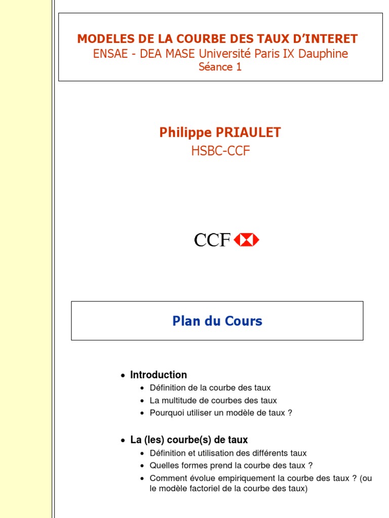 Modèles de la courbe des taux d'intérêt | PDF | Obligation (Finance ...