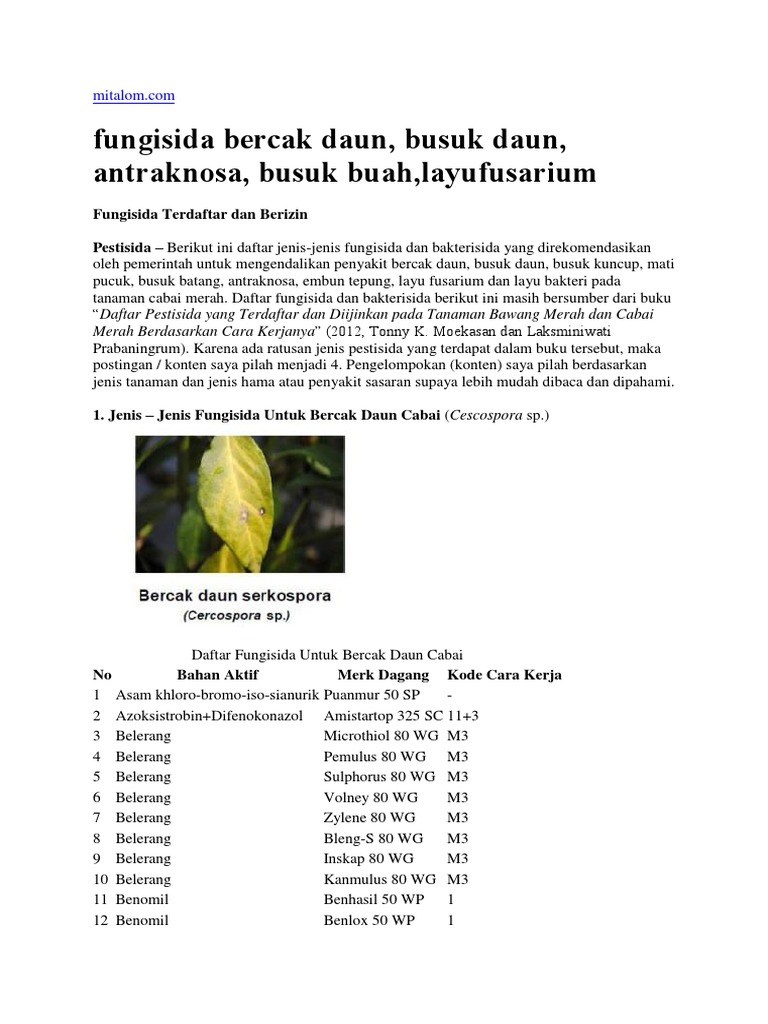 Fungisida | PDF | Sains & Matematika