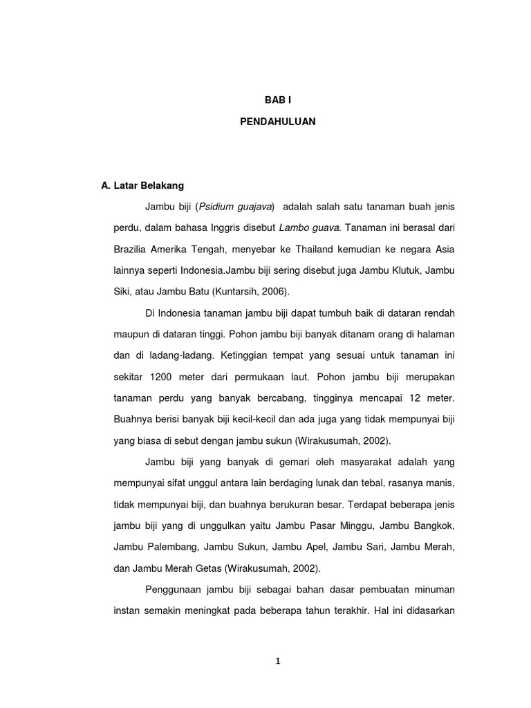 Proposal Penelitian Jambu Biji | PDF