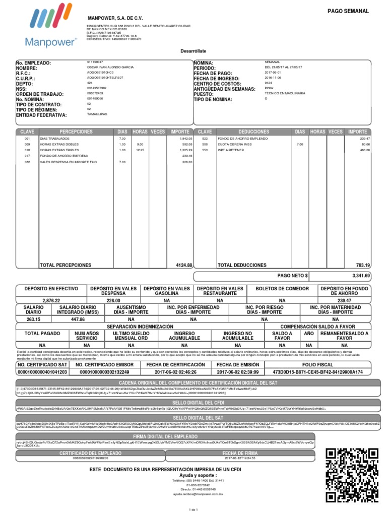 Ejemplo De Nomina Pdf Economias Labor