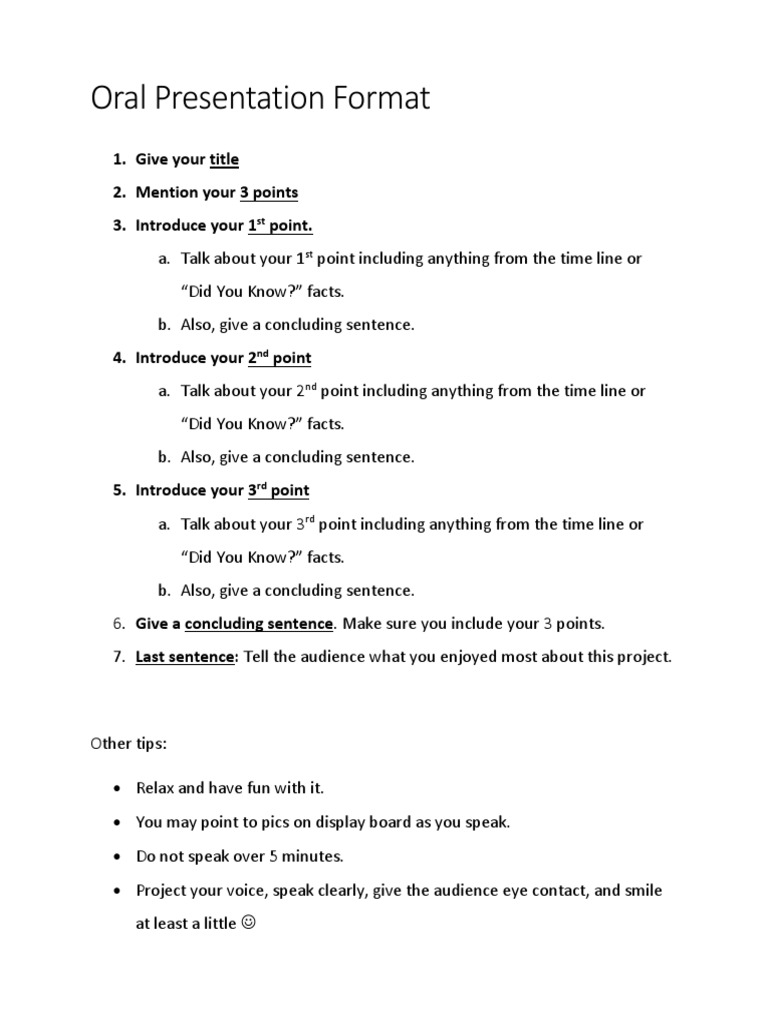 Oral Presentation Format | PDF