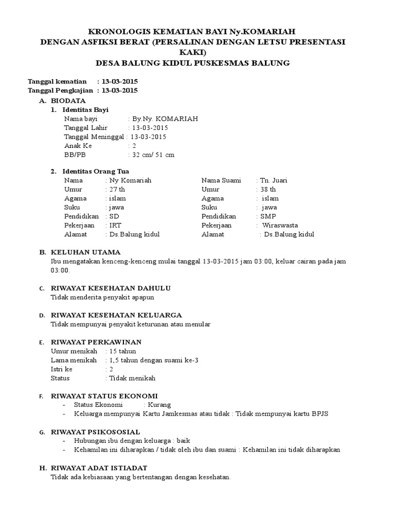 Contoh Kronologis Baru | PDF