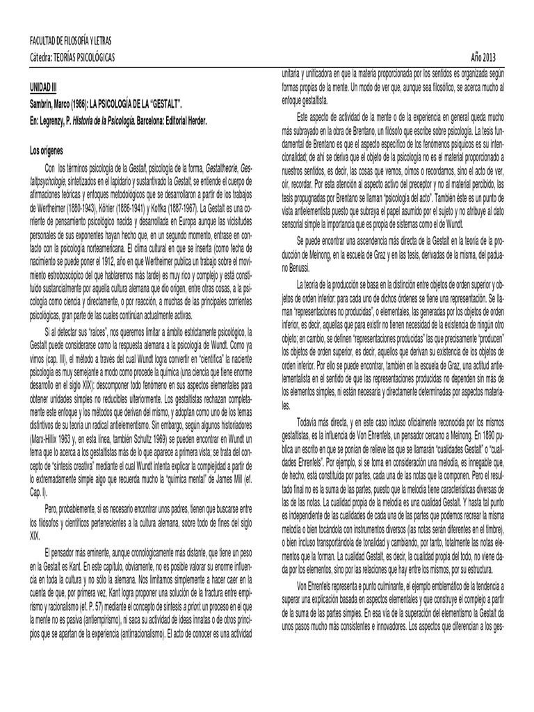 Sambrin Gestalt | PDF | Sicología | Teoría