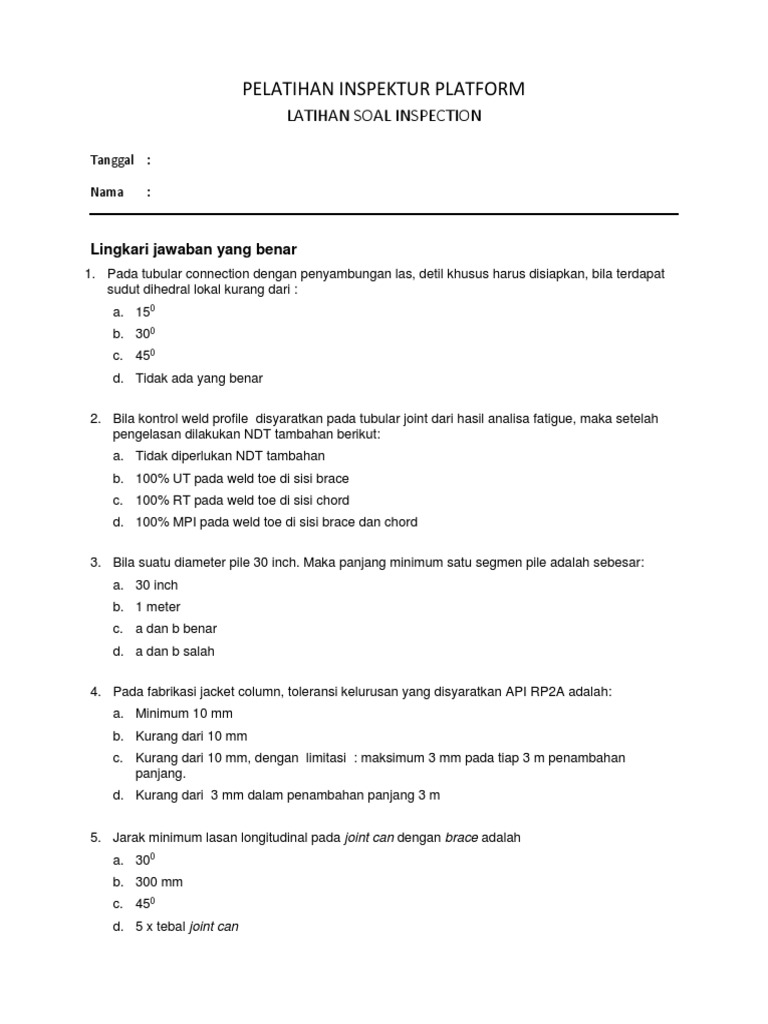 Soal Inspeksi | PDF