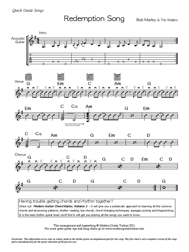 Redemption Song | PDF | Guitars | Guitar Family Instruments