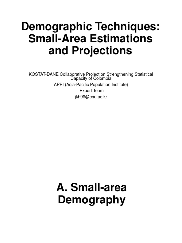 01 Small Area Population Estimations And Projections Pdf Autoregressive Integrated Moving